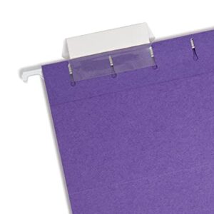 Smead Colored Hanging File Folder with Tab, 1/5-Cut Adjustable Tab, Letter Size, Purple, 25 per Box (64072)