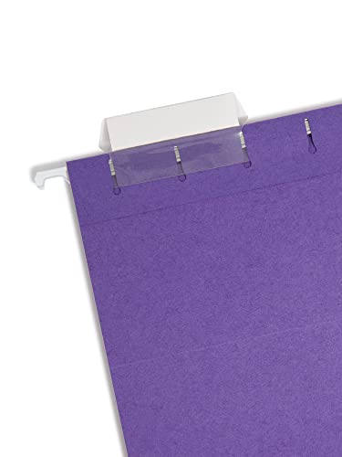 Smead Colored Hanging File Folder with Tab, 1/5-Cut Adjustable Tab, Letter Size, Purple, 25 per Box (64072)