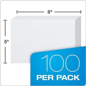 Oxford Blank Index Cards, 5" x 8", White, 100/Pack