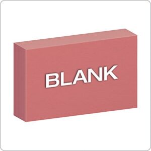 Oxford Blank Color Index Cards, 3" x 5", Cherry, 100 Per Pack (7320 CHE)