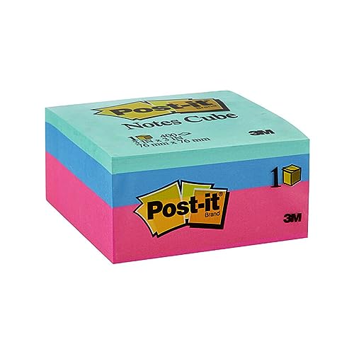 Post-it Notes, 3 in x 3 in, 1 Cube, America's #1 Favorite Sticky Notes, Pink Wave, Clean Removal, Recyclable (2027-RCR)