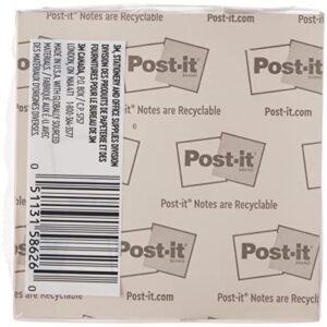 Post-it Notes, 3 in x 3 in, 1 Cube, America's #1 Favorite Sticky Notes, Pink Wave, Clean Removal, Recyclable (2027-RCR)