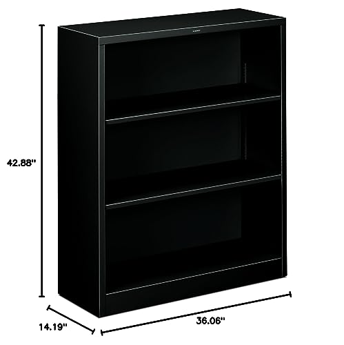 The HON Company Brigade Metal Bookcase with Three Shelf, 3 Shelves