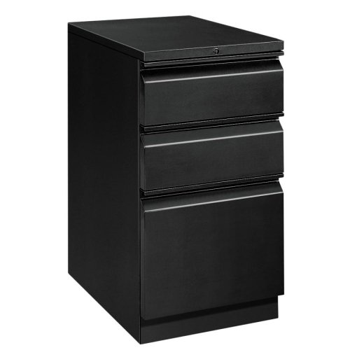 HON Brigade Mobile Pedestal File - Storage Pedestal with 1 File and 2 Box Drawers 22-7/8-Inch , Black (H33723R)