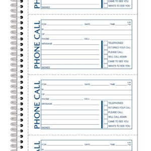 Adams Phone Message Book, Carbonless Duplicate, 5.50 x 11 Inches, 4 Sets per Page, 400 Sets per Book (SC1154D)