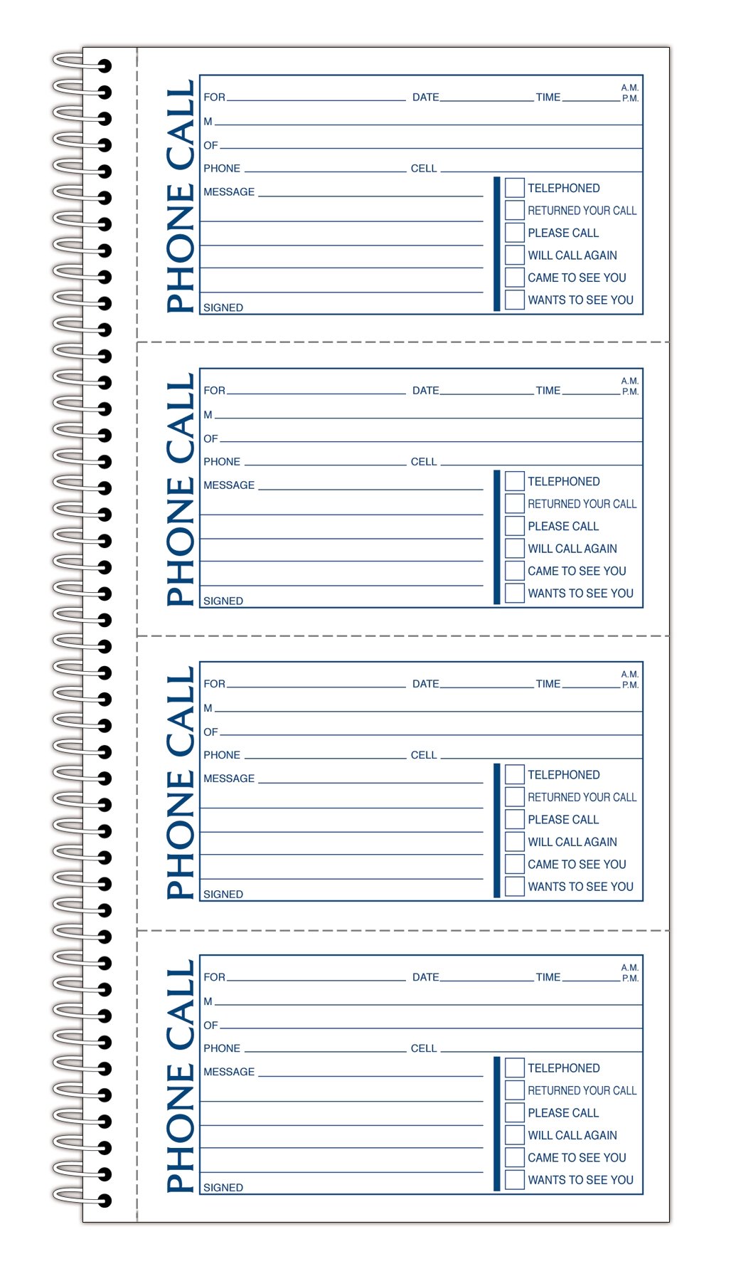 Adams Phone Message Book, Carbonless Duplicate, 5.50 x 11 Inches, 4 Sets per Page, 400 Sets per Book (SC1154D)