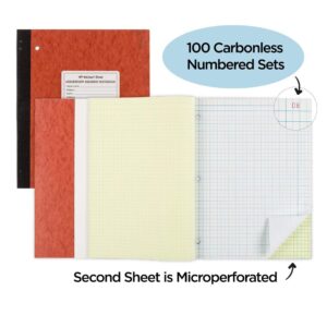 National Laboratory Notebook, 4 x 4 Quad Ruled, Brown, Cover, 11" x 9.25", 100 Numbered Sets (43649)