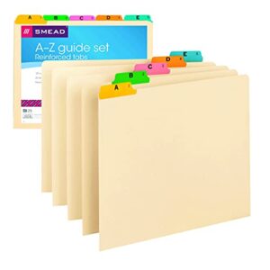 Smead 50180 Recycled Top Tab File Guides, Alpha, 1/5 Tab, Manila, Letter (Set of 25)