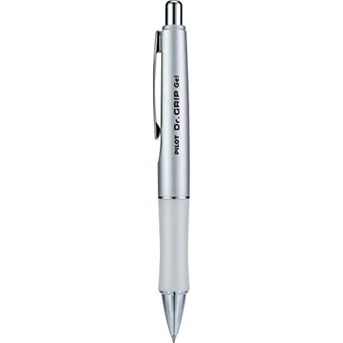 PILOT Dr. Grip Limited Refillable & Retractable Gel Ink Rolling Ball Pen, Fine Point, Metallic Platinum Barrel, Black Ink, Single Pen (36272)