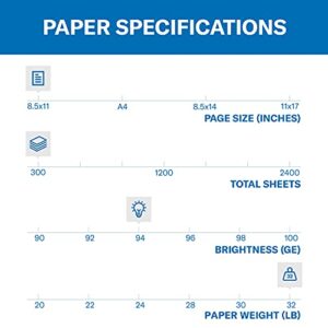 Hammermill Glossy Paper, Laser Gloss Copy Paper, 8.5 x 11 - 1 Pack (300 Sheets) - 94 Bright, Made in the USA Glossy Printer Paper, 163110R