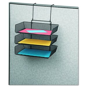 Fellowes Mesh Partition Additions Triple Tray, Side Load, Letter Size, Black (75902)