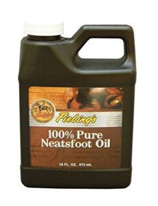 fiebing's 100% pure neatsfoot oil - natural leather preservative - great for boots, baseball gloves, saddles and more - 16 oz