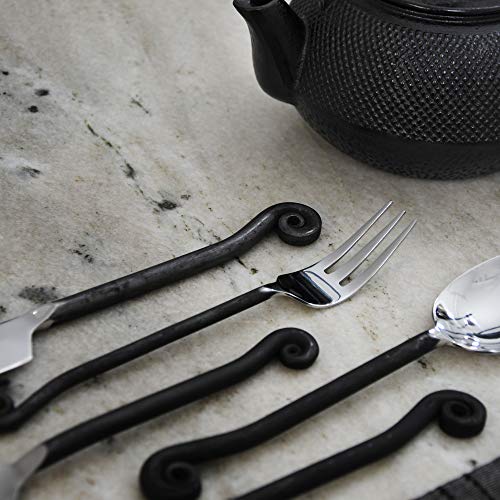 Gourmet Settings 20-Piece Flatware Treble Clef Collection Black Silverware Cutlery Kitchen Sets, Stainless Steel Utensils Knife/Fork/Spoons, Dishwasher Safe