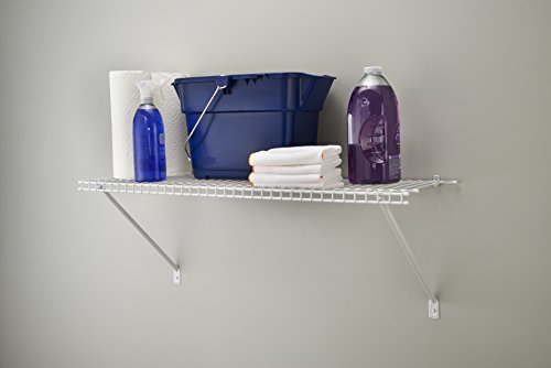 ClosetMaid Wire Shelf Kit with Hardware, 2 Ft. Wide, for Pantry, Closet, Laundry, White Vinyl Finish