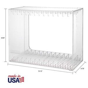 STORi Stackable Clear Plastic DVD Organizer with Rubber Feet | Rectangular Holder Perfect for Theater Room | Holds up to 14 Standard DVD Cases | Made in USA