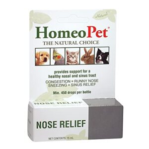 homeopet nose relief, natural sinus relief for pets, 15 milliliters