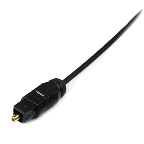 StarTech.com 10 ft. (3 m) Digital Optical Audio Cable - Toslink Digital Optical SPDIF - Ultra-Thin - Male/Male (THINTOS10), Black