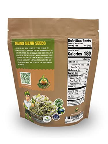 Todd’s Seeds - Mung Bean Sprouting Seed - Mung Bean Seeds - Chinese Green Bean - 1 Pound Bulk Seeds