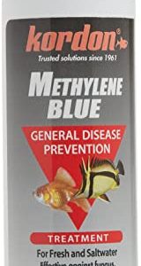 Kordon Methylene Blue Disease Preventative – Safe for Freshwater & Saltwater Aquariums, Prevents Fungal Infections & Treats Parasites, Reduces Fish Stress, 4-Ounces