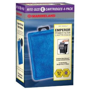 marineland emperor power filter cartridge rite-size e, 4 count, replacement cartridge for aquarium filtration, e - purple, 4 count (pack of 1)