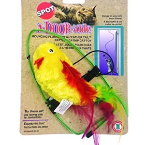 SPOT by Ethical Products A-Door-Able Plush Bird Cat Toy with Feathers – Interactive Cat Toy for Indoor Cat – with Catnip