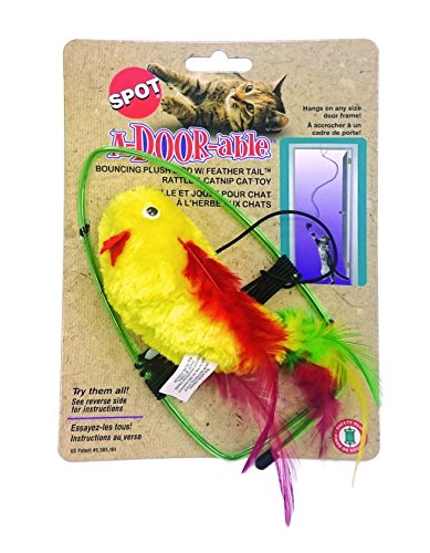 SPOT by Ethical Products A-Door-Able Plush Bird Cat Toy with Feathers – Interactive Cat Toy for Indoor Cat – with Catnip