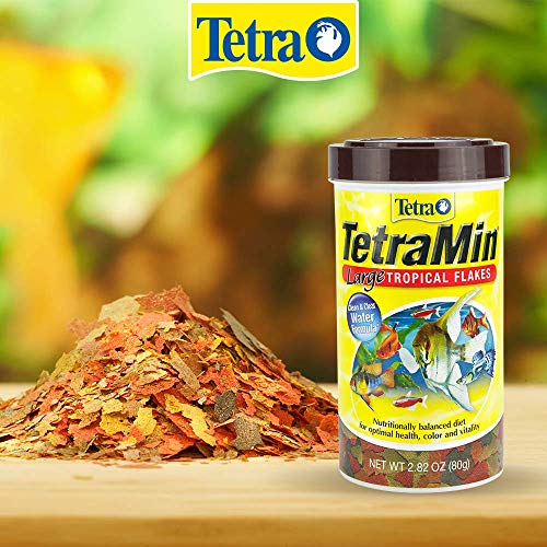 Tetra TetraMin XL Tropical Flakes 2.82 Ounces, Large Flakes, Nutritionally Balanced Fish Food, Tetra TetraMin Large Tropical Fish Flake Food, 2.82 oz