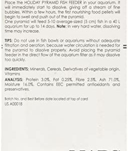 API VACATION PYRAMID FISH FEEDER 14-Day 1.2-Ounce Automatic Fish Feeder, Whites & Tans