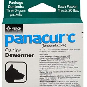 Panacur C Canine Dewormer (fenbendazole), 2 gram,White