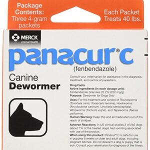 Panacur C Canine Dewormer (Fenbendazole), 4 Gram,Red