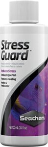 seachem stressguard slime coat protection - stress and toxic ammonia reducer 100ml / 3.4 oz