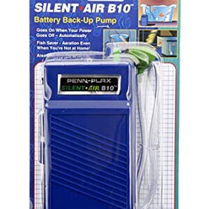 Penn-Plax Silent Air B10 Battery Operated Aquarium and Fishing Air Pump Manual On Off Switch Aerates Up to 29 Gallons