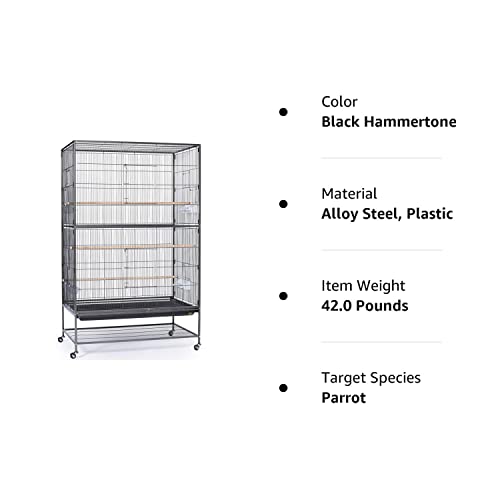 Prevue Hendryx F050 Pet Products Wrought Iron Flight Cage, X-Large, Hammertone Black