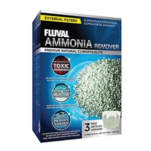 fluval ammonia remover, chemical filter media for freshwater aquariums, 3-pack