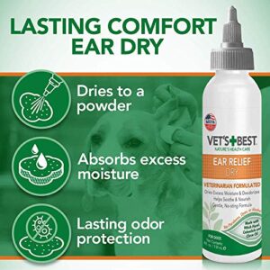 Vet's Best Dog Ear Cleaner Kit | Multi-Symptom Ear Relief | Wash & Dry Treatment | Alcohol-Free 4 Fl Oz (Pack of 2)