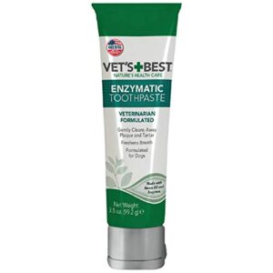 vet’s best enzymatic dog toothpaste | teeth cleaning and fresh breath dental care gel | vet formulated | 3.5 ounces