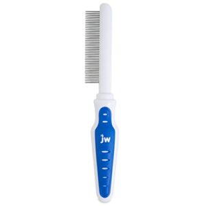 jw pet gripsoft cat comb - medium & long haired cat brush for shedding & tangle removal