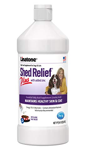 Lambert Kay Linatone Shed Relief Plus Dog and Cat Skin and Coat Liquid Supplement, 16 Ounces