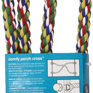 JW Pet Booda Byrdy Bush Interactive Bird Toy, Cable Cross Multi, Small