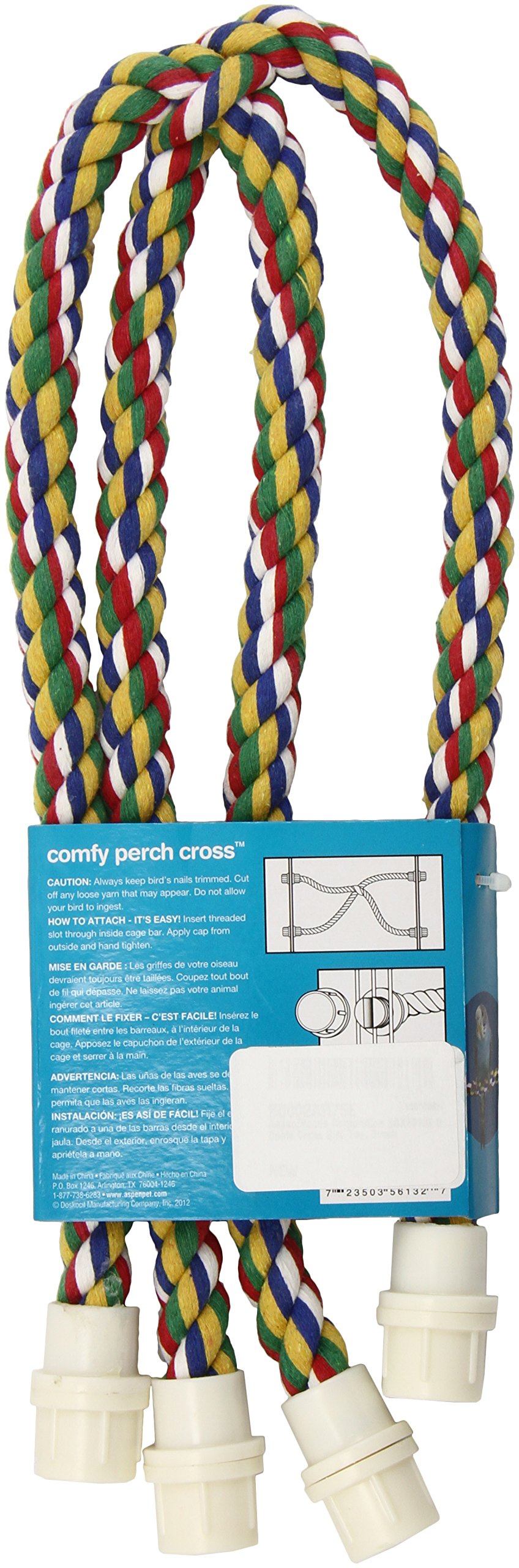 JW Pet Booda Byrdy Bush Interactive Bird Toy, Cable Cross Multi, Small