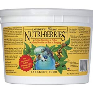 LAFEBER'S Classic Nutri-Berries Pet Bird Food, Made with Non-GMO and Human-Grade Ingredients, for Parakeets (Budgies), 4 lb