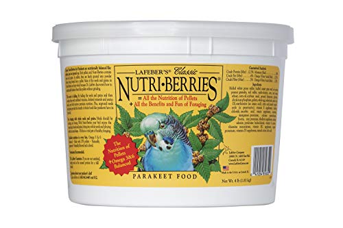 LAFEBER'S Classic Nutri-Berries Pet Bird Food, Made with Non-GMO and Human-Grade Ingredients, for Parakeets (Budgies), 4 lb