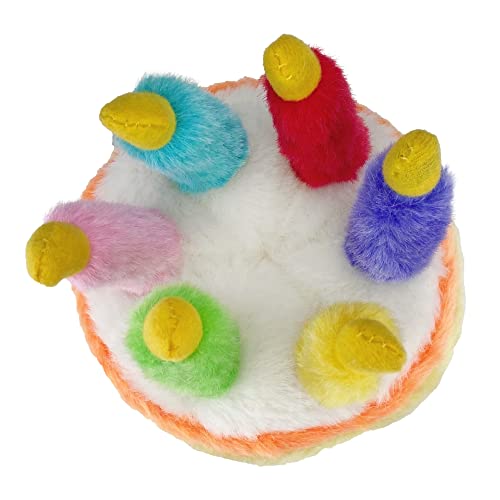 Multipet Plush 5.5-Inch Musical Birthday Cake Dog Toy (1 Count), All Breed Sizes