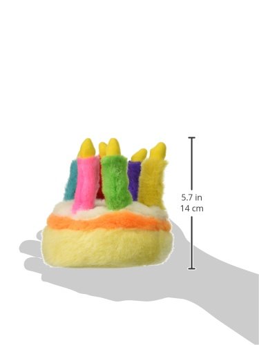 Multipet Plush 5.5-Inch Musical Birthday Cake Dog Toy (1 Count), All Breed Sizes