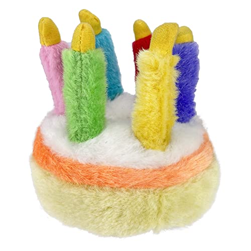 Multipet Plush 5.5-Inch Musical Birthday Cake Dog Toy (1 Count), All Breed Sizes