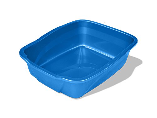 Van Ness Pets Medium Open Cat Litter Box, Space-Saving Pan Size, Blue, CP2 Blue Large