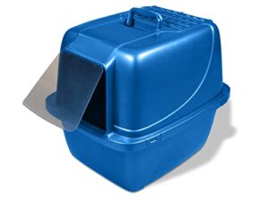 van ness pets odor control extra large, giant enclosed cat pan with odor door, hooded, blue, cp7