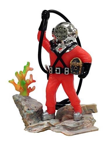 Penn-Plax 50 Aerating Action Bubbler Ornament, Diver with Hose | Color May Vary | Small (050)