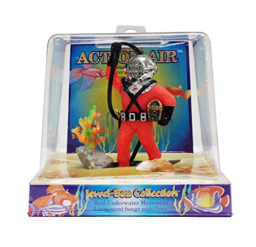 Penn-Plax 50 Aerating Action Bubbler Ornament, Diver with Hose | Color May Vary | Small (050)