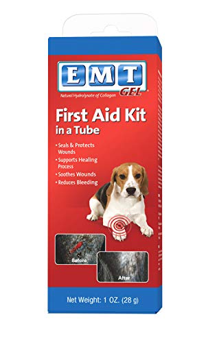 PetAg EMT Gel First Aid Kit for Dog Wound Care - Contains Hydrolyzed Collagen - Seals, Soothes, and Protects Wounds - 1 fl oz